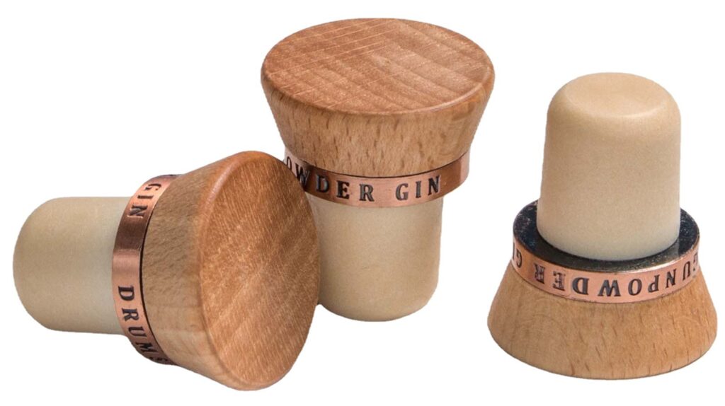 Aluminum wooden T Bar stoppers with badge design – Sinobottles.com