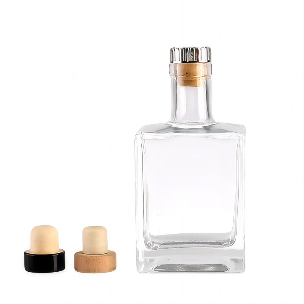 500ml custom super flint crystal glass alcoholic square bottle for ...